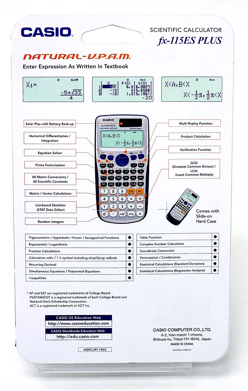 CALCULATOR CASIO FX-115ES PLUS - Black | University Store